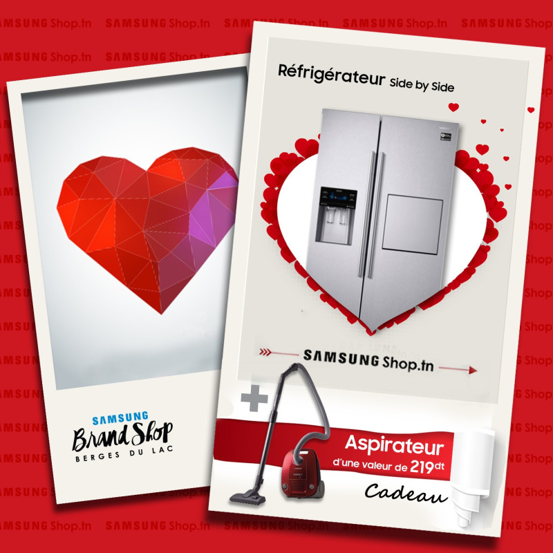 Pack Saint - Valentin : Réfrigérateur Side by side + Aspirateur offert